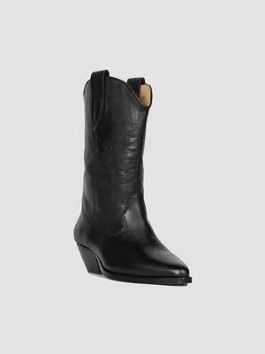 Isabel Marant Étoile Duerto Leather Cowboy Boots - Black