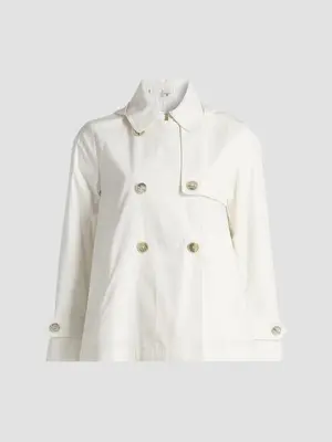 Herno Hooded Cotton Short Trench Coat - White
