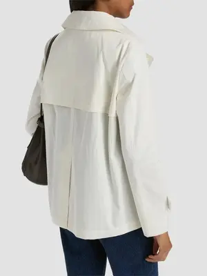 Herno Hooded Cotton Short Trench Coat - White