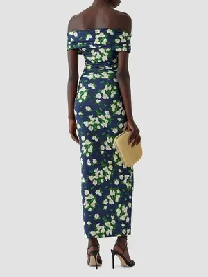 Carolina Herrera Cabana Floral Off-the-shoulder Gathered Maxi Dress - Midnight Multi