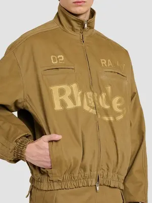 Rhude Rally Logo Track Jacket - Tan