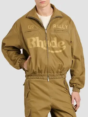 Rhude Rally Logo Track Jacket - Tan