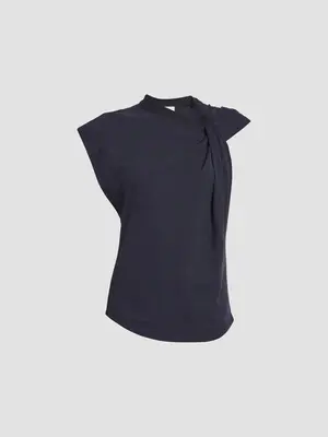 Isabel Marant Étoile Nayda Cotton Twist-shoulder Top - Black