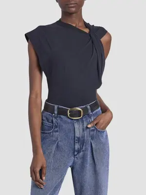 Isabel Marant Étoile Nayda Cotton Twist-shoulder Top