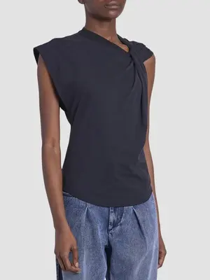 Isabel Marant Étoile Nayda Cotton Twist-shoulder Top
