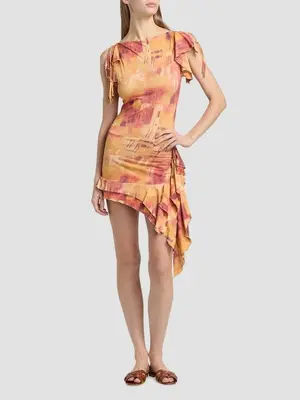 Isabel Marant Étoile Janick Printed Asymmetric Minidress