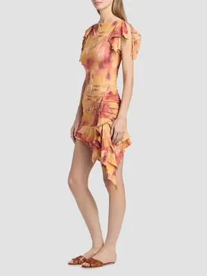 Isabel Marant Étoile Janick Printed Asymmetric Minidress