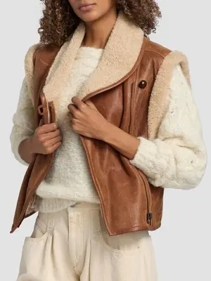 Isabel Marant Étoile Alime Leather & Shearling Vest