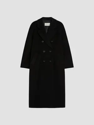 Max Mara 101801 Icon Madame Wool Cashmere Double-breasted Coat - Black