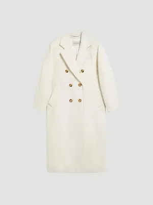 Max Mara 101801 Icon Madame Wool Cashmere Double-breasted Coat - White