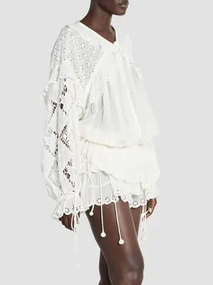 Isabel Marant Étoile Nowana Eyelet Cotton-silk Blouse - White