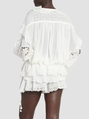 Isabel Marant Étoile Nowana Eyelet Cotton-silk Blouse - White