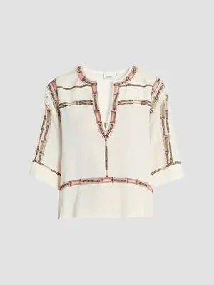 Isabel Marant Étoile Fiosa Silk Printed-trim Blouse