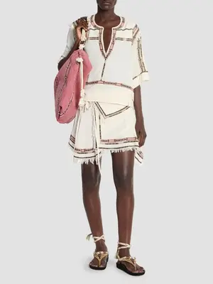 Isabel Marant Étoile Fiosa Silk Printed-trim Blouse
