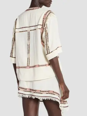 Isabel Marant Étoile Fiosa Silk Printed-trim Blouse