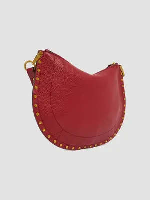 Isabel Marant Étoile Oskan Studded Leather Shoulder Bag - Dark Red