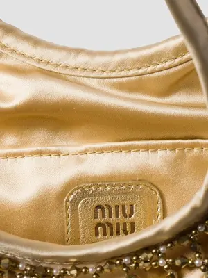 Miu Miu Ivy Beaded Duchesse Shoulder Bag