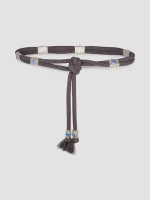 Isabel Marant Étoile Aleea Cotton-blend Cord Belt Faded Black Silver