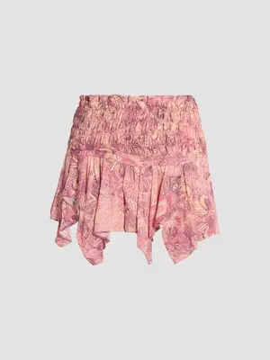 Isabel Marant Étoile Ceiva Floral Silk Miniskirt - Pink