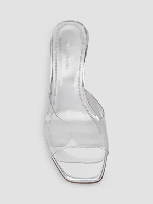 Amina Muaddi Lupita 70mm Glass Wedge Sandals