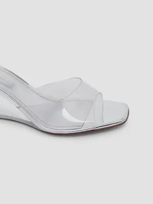 Amina Muaddi Lupita 70mm Glass Wedge Sandals