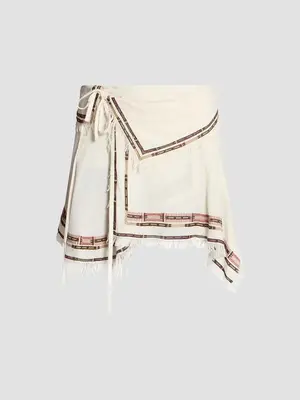 Isabel Marant Étoile Feriel Silk Printed-trim Miniskirt - Ecru