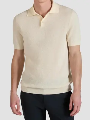 SLOWEAR Bouclé Short-sleeve Polo Shirt