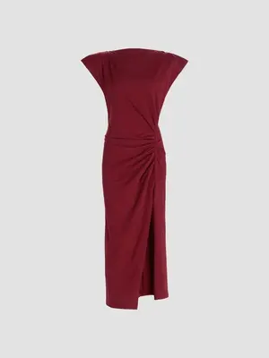 Isabel Marant Étoile Nadela Cotton Draped Midi-dress - Dark Burgundy