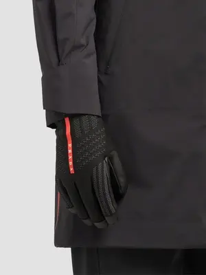 Prada Gore-tex, Leather And Knit Ski Gloves