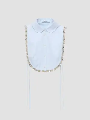 Prada Embroidered Poplin Tie Vest