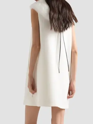 Prada Embroidered Natté Fabric Mini Dress