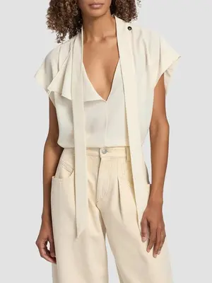 Isabel Marant Étoile Selene Scarf Woven Top - Ecru