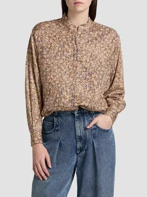 Isabel Marant Étoile Harlow Floral Silk-blend Shirt - Ochre