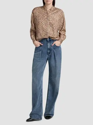 Isabel Marant Étoile Harlow Floral Silk-blend Shirt - Ochre