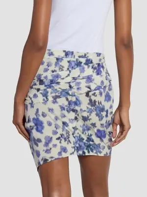 Isabel Marant Étoile Ovia Printed Draped Stretch-silk Miniskirt