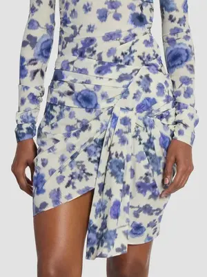 Isabel Marant Étoile Ovia Printed Draped Stretch-silk Miniskirt