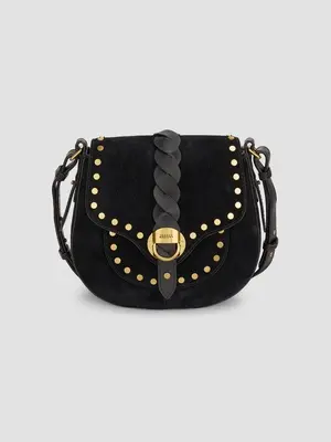 Isabel Marant Étoile Altay Small Suede & Leather Saddle Bag Black