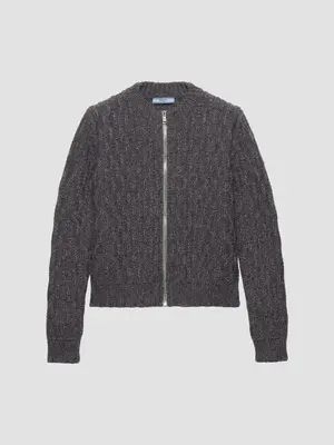 Prada Wool And Alpaca Cardigan - Grey