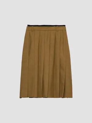 Prada Hopsack Midi Skirt - Brown