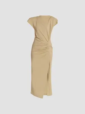 Isabel Marant Étoile Nadela Cap-sleeve Cotton Midi-dress - Light Bronze