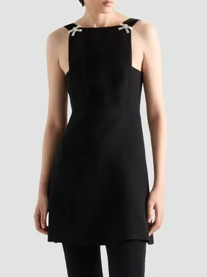 Prada Embroidered Cady Mini Dress