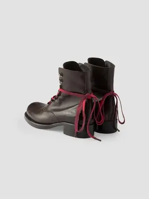 Prada Leather Laced Booties