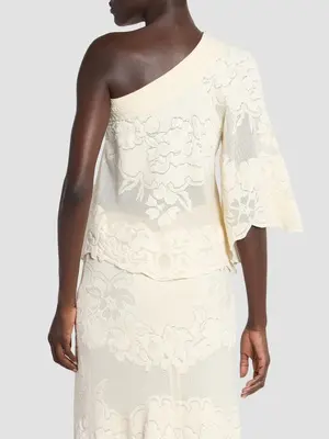 Isabel Marant Étoile Shilo Cotton Lace One-shoulder Blouse - Ecru