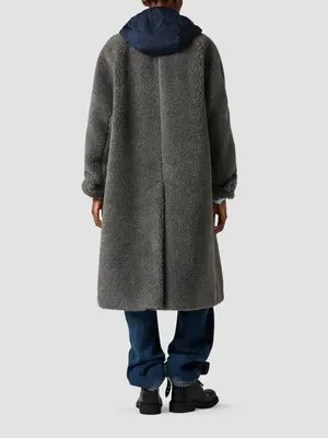 Miu Miu Single-breasted Fleece Coat
