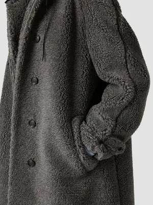 Miu Miu Single-breasted Fleece Coat