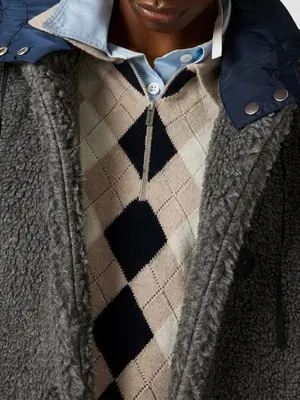 Miu Miu Single-breasted Fleece Coat