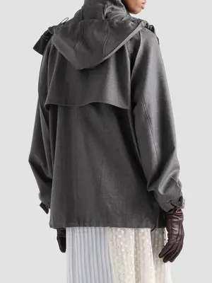 Prada Melange Hopsack Wool Jacket - Grey