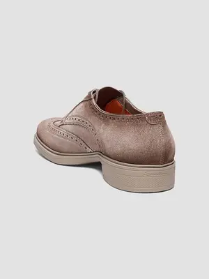 Santoni Easy Brogue Suede Dress Shoes