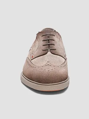 Santoni Easy Brogue Suede Dress Shoes