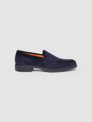 Santoni Easy Suede Penny Loafers